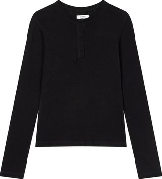 TOMBOY henley long-sleeved top - Schwarz