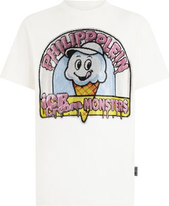 Philipp Plein Round Neck T-Shirt Ice Cream Monsters