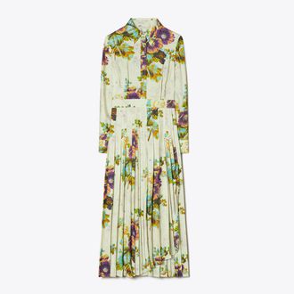 Tory Burch Damen Hemdkleid aus Viskose mit Falten in Lila