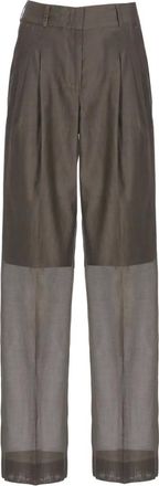 PESERICO Femme, Pantalons, Brun, Taille: 40 FR Pantalon en Coton et Soie