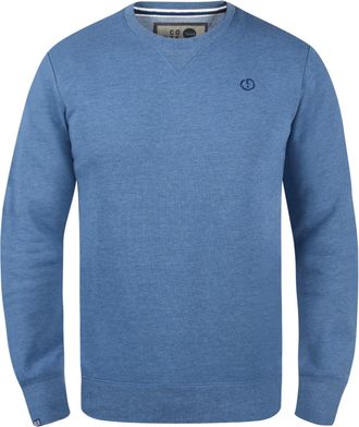 Solid SDBenn Herren Sweatshirt Pullover Sweater mit Rundhals-Ausschnitt Rippbündchen Label-Details Baumwollmischung Regular fit, Größe:3XL, Farbe:Faded Blue