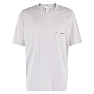 Comme Des Garçons Homme, Tops, Gris, Taille: XS T-Shirt avec Logo Imprimé