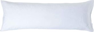 Homescapes Leinen Seitenschläferkissen-Bezug weiß 48x136 cm, Halbleinen Kissenhülle Hotelverschluss, 60% Leinen & 40% Baumwolle