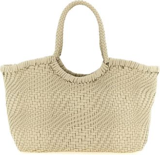 Dragon Diffusion Sac cabas en cuir tress&eacute; - Femme - Sacs - Blanc - Taille: ONE Size