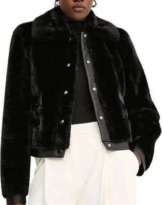 Patrizia Pepe Femme, Vestes, Noir, Taille: 38 FR Veste en tissu synthétique avec poche à rabat