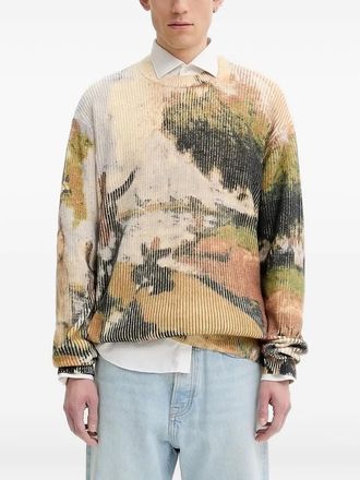 Desigual sweat côtelé à logo imprimé - Tons neutres