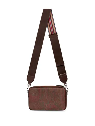 Etro Mens Shoulder Bag Brown Calfskin