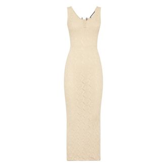 Philipp Plein Femme, Robes, Beige, Taille: 38 FR Viscose Long Dress Monogram