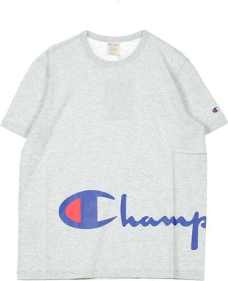 Champion Hellgraues Crewneck T-Shirt f&uuml;r M&auml;nner - - Tops - Herren - Grau - L