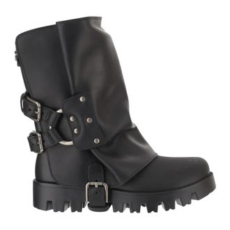Dolce & Gabbana Gummistiefel und Stiefeletten aus Kalbsleder - - Shoes - Damen - Schwarzk - 36 EU