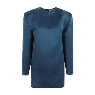 Saint Laurent Logo-Detail Minikleid - - Dresses - Damen - Blau - S