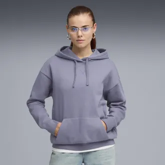 Puma Hoodie en molleton d&eacute;contract&eacute; Essentials Femme, V&ecirc;tements, Gris, XL