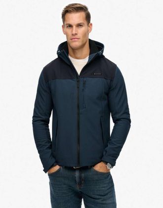 Superdry Trekker - Veste &agrave; capuche en tissu softshell - Bleu marine flex