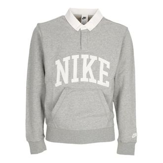 Nike Langarm Polo Club Hemd - - Sport - Herren - Grau - XS
