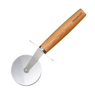Fackelmann 31117 Roulette pizza manche en bois, coupe pizza, coupe pizza roulette, roulette &agrave; pizza, roulette a pizza, decoupe pizza, Acier inoxydable, Bois, 21 