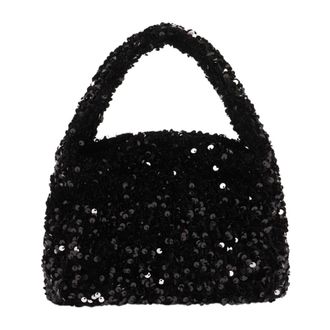 iBlues Femme, Sacs, Noir, Taille: ONE Size Sac en tissu brodé de paillettes noir