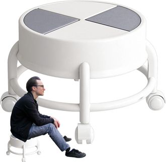 Generic Niedriger Hocker mit Rollen, niedriger Rollsitz, Stuhlhocker, niedrige Sitzhöhe, Niedriger drehbarer Sitz für Salon, Garage, Geschäft, Zuhause, robust