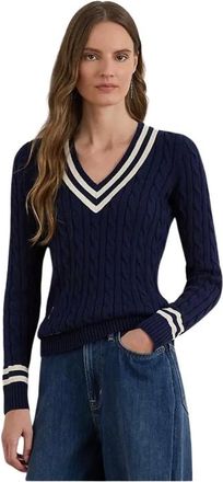 Ralph Lauren Femme, Pulls, Bleu, Taille: 36 FR Vesta V-neck Tricots