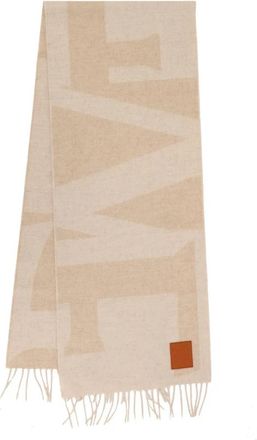 Loewe Kaschmirschal mit Fransen - - Accessories - unisex - Beige - ONE SIZE