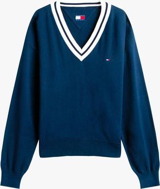 Tommy Hilfiger Pull droit &agrave; col V en coton