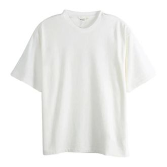 Auralee Homme, Tops, Blanc, Taille: XL T-shirt en jersey de coton bross&eacute;