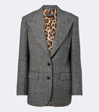Dolce & Gabbana Blazer en tweed de laine vierge