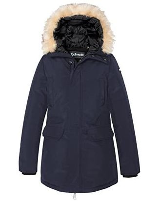 Schott NYC Mixte Jktnellyw PARKA CAPUCHE FAUSSE FOURRURE SCHOTT, NAVY, XS EU
