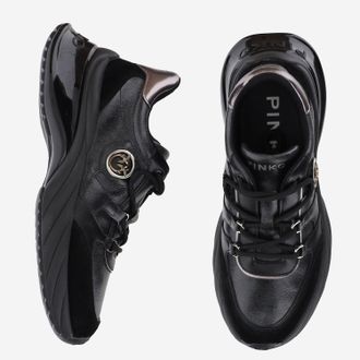 Pinko Womens Leather Sneakers Black Upper: Bovine Trainers