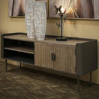 Dmora TV-M&ouml;bel Berlingo 150x42x58h cm Grau 2 B&ouml;den 3 F&auml;cher