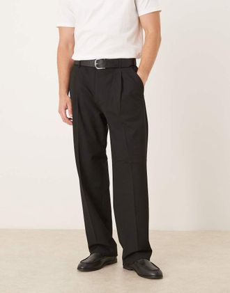 Selected Pantalon plissé ample - Noir