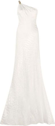 Roberto Cavalli Femme, Robes, Blanc, Taille: 36 FR Robe du soir asym&eacute;trique