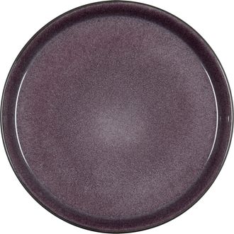 Bitz Teller, Speiseteller, Essteller aus Steinzeug, 27 cm im Durchmesser, schwarz/lila
