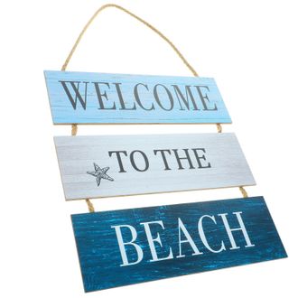 Hemobllo Strandschild Sommerliche Wanddekoration Haust&uuml;rschild K&uuml;stenstil H&auml;ngendes Sommerschild f&uuml;r Strandparty und Wohnraum