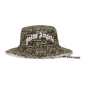 Palm Angels Homme, Accessoires, Vert, Taille: ONE Size Bob &agrave; larges bords