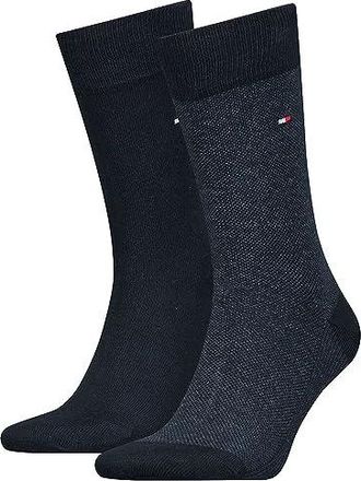 Tommy Hilfiger Classic Chaussettes, Bleu Marine, 43/46 (Lot de 2) Homme