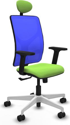 Piqueras y Crespo Stuhl mit R&uuml;ckenlehne aus Netzstoff, mit 2D-Armlehnen, h&ouml;henverstellbare Lendenwirbelst&uuml;tze und festes Kopfteil, ausgestattet mit 3 Positionen und Sch