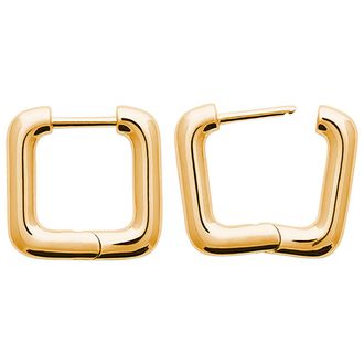 Brillaxis Créoles carré plaqué or 14 mm