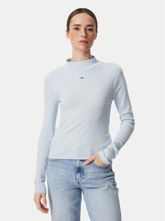 Tommy Jeans Bluse Essential DW0DW19830 Hellblau Slim Fit