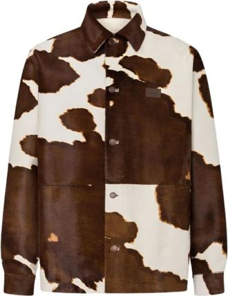 Moschino Homme, Vestes, Brun, Taille: M Pony Skin Jacket