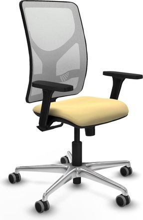 Piqueras y Crespo B&uuml;rostuhl mit 3D-Armlehnen, h&ouml;henverstellbare Lendenwirbelst&uuml;tze, ausgestattet mit 3 Positionen und Schneideschaum, Wei&szlig;/Cremefarben