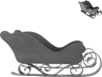 Pretyzoom Pretyzoom Grauer Weihnachts-Schlitten Deko Ornament Festliche Tisch- & Baumdekoration F&uuml;r Weihnachten Party & Fotohintergrund