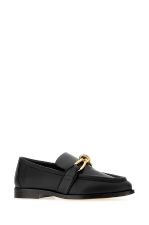 Bottega Veneta Womens Black Leather Astaire Loafers Mocassini