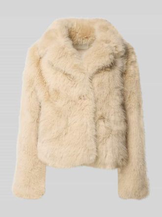 Apricot Jacke aus Kunstfell mit Umlegekragen