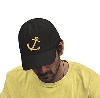 4sold Capitaine Bonnet Casquette Captain Ancient Mariner, Captain Cabin Boy Crew First Mate Yachting Baseball Bonnet Inscription Inscription (Anchor)