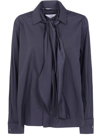 sacai Shirt With Satin Tie Poplin Shirt