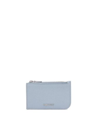 Alexander McQueen Alexander McQueen Portemonnaies - Light Blue Leather Wallet - Gr. unisize - in Blau - f&uuml;r Damen