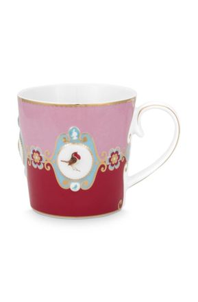 Pip Studio Love Birds Medaillion Henkelbecher rot/pink 250ml