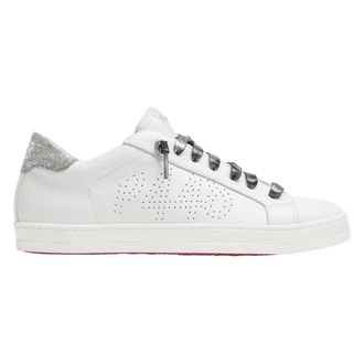 P448 Wei&szlig;e Ledersneaker mit Glitzerakzenten - - Shoes - Damen - Wei&szlig; - 39 EU