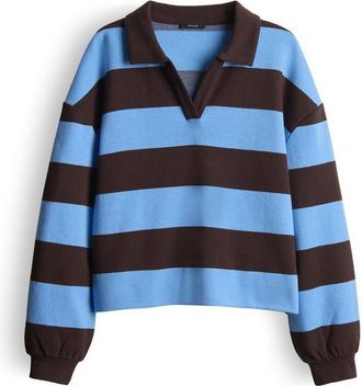 OPUS Sweatshirt GLOCKI Loose mit breiten Rugby Streifen weite Passform, weicher Griff