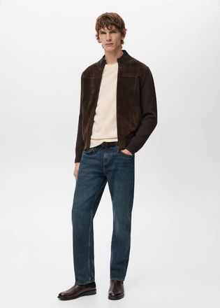 Mango Veste combin&eacute;e en daim chocolat - Homme - XXL - MANGO MAN